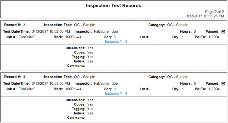 Instance Tracking Inspections Tekla User Assistance