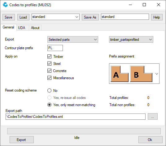 Codes to profiles (ML052) | Tekla User Assistance