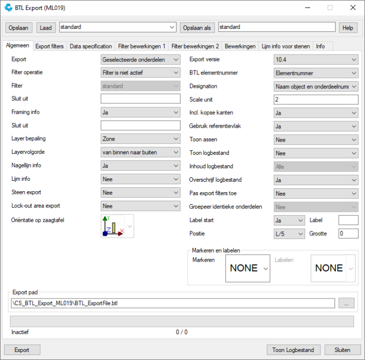 BTL Export (ML019) | Tekla User Assistance