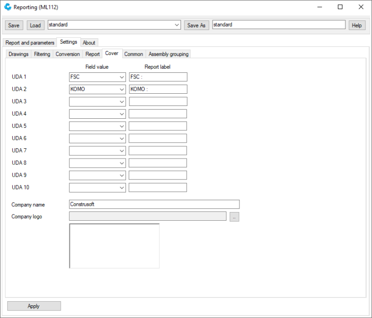 Reporting (ML112) | Tekla User Assistance