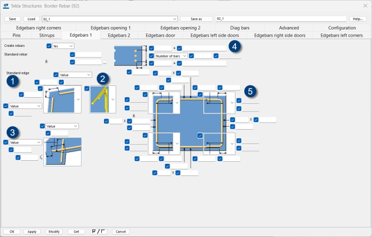 Border rebar (92) | Tekla User Assistance