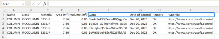 Import CSV | Tekla User Assistance