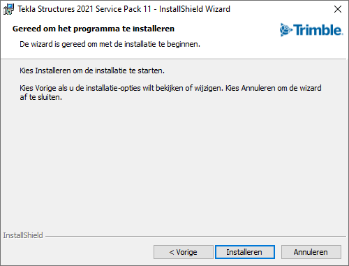 Installatie Tekla Structures 2021 SP11 | Tekla User Assistance