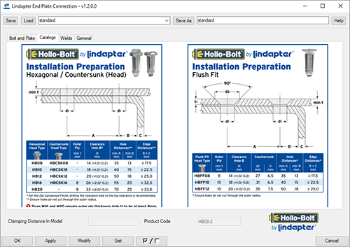 Lindapter end plate connection | Trimble User Assistance