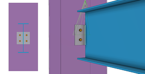 Lindapter end plate connection | Trimble User Assistance