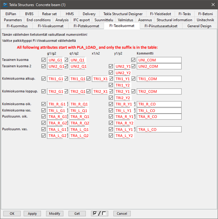 Finnish Environment User Defined Attributes Tekla User Assistance