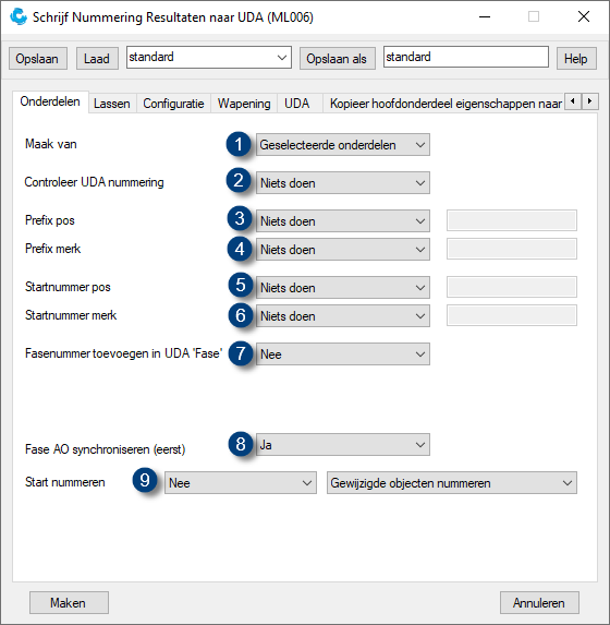 Schrijf Nummering Resultaten naar UDA (ML006) | Tekla User Assistance