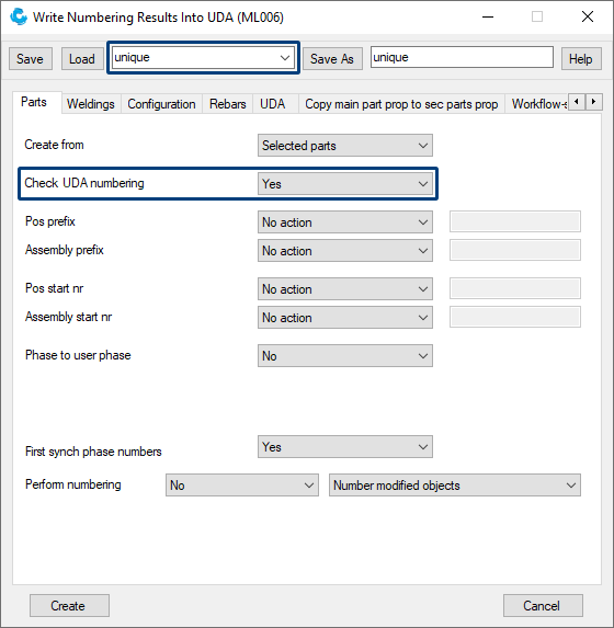 Write Numbering Results Into UDA (ML006) | Tekla User Assistance