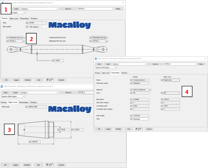 Macalloy tension rod, compression strut and cable systems | Tekla User ...
