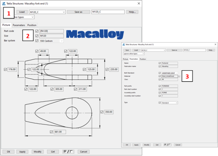 Macalloy tension rod and compression strut systems | Tekla User Assistance