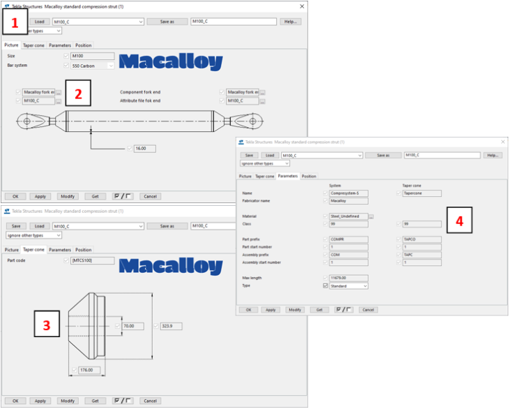Macalloy tension rod, compression strut and cable systems | Tekla User ...