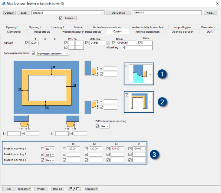 Sparing in wand (30) | Tekla User Assistance