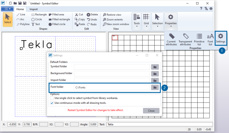 Im Symbol-Editor unterschiedliche Schriftarten verwenden | Trimble User ...
