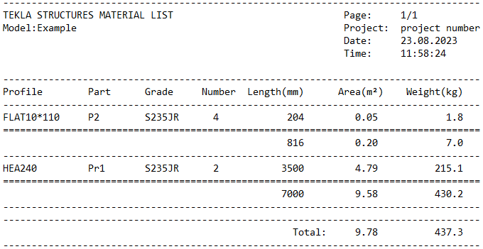 Multi Report Generator (m122) | Tekla User Assistance