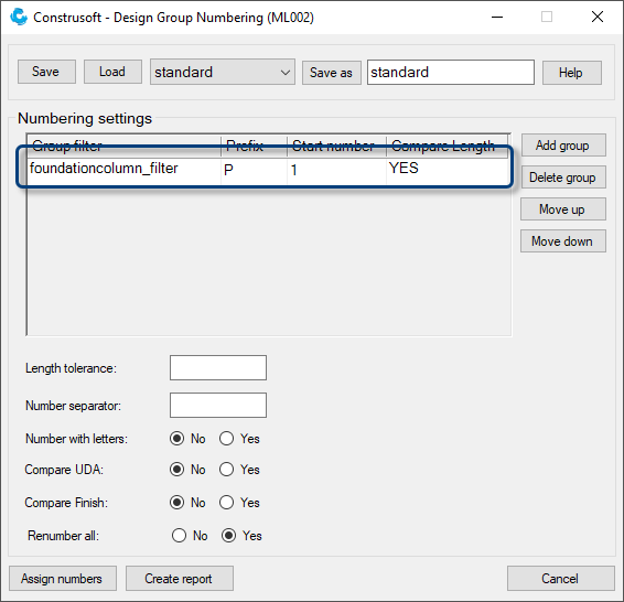 Design Group Numbering (ML002) | Trimble User Assistance