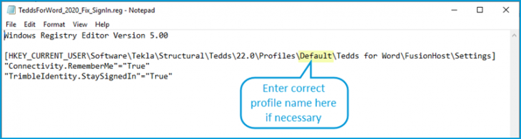 The Tekla Online side panel in Tedds for Word indicates I'm not signed ...