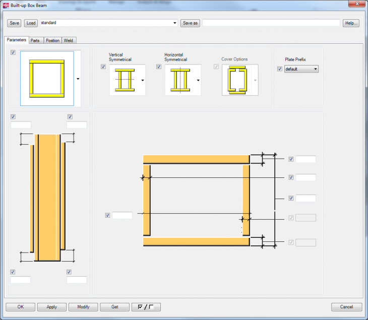Built-up Box Beam | Tekla User Assistance
