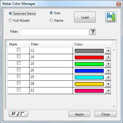 Rebar Color Manager | Trimble User Assistance
