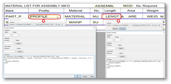 Need to swap polybeam bent plate length & width in bill of material | Trimble User Assistance