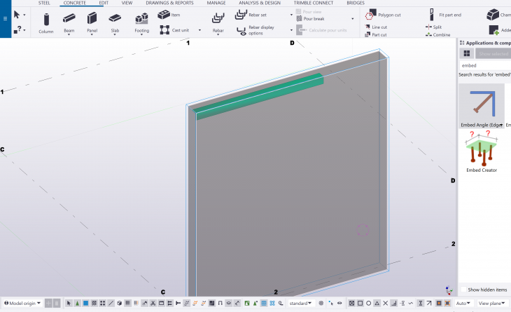 Add Embed To Cast Unit | Trimble User Assistance