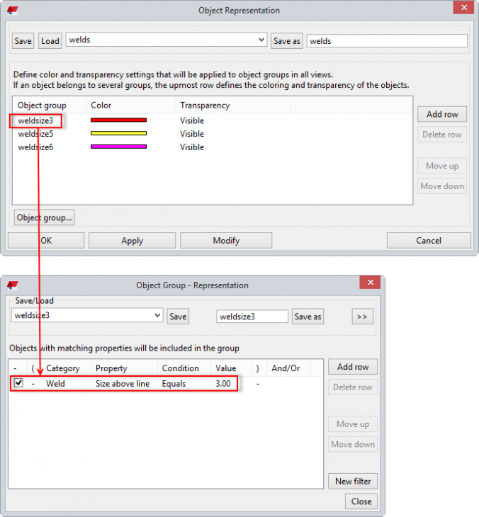 Displaying welds | Trimble User Assistance