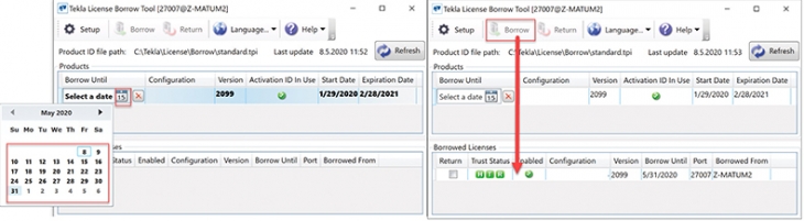 License Borrow Tool Configuration | Trimble User Assistance