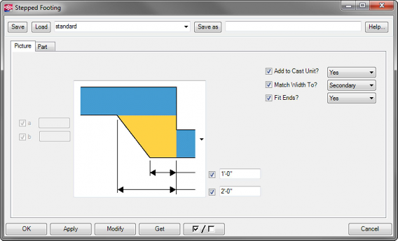 Stepped Footing | Trimble User Assistance