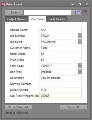 Rebar Export | Tekla User Assistance