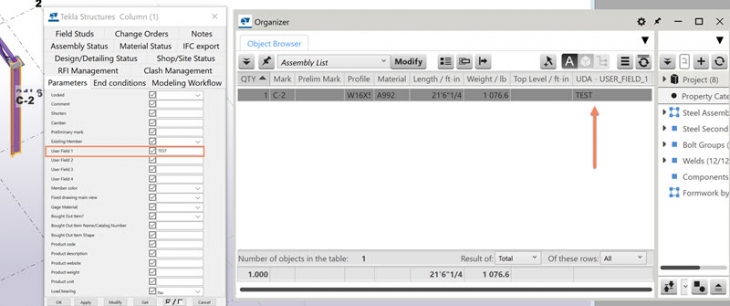 Object Browser Handling Duplicate Udas Tekla User Assistance