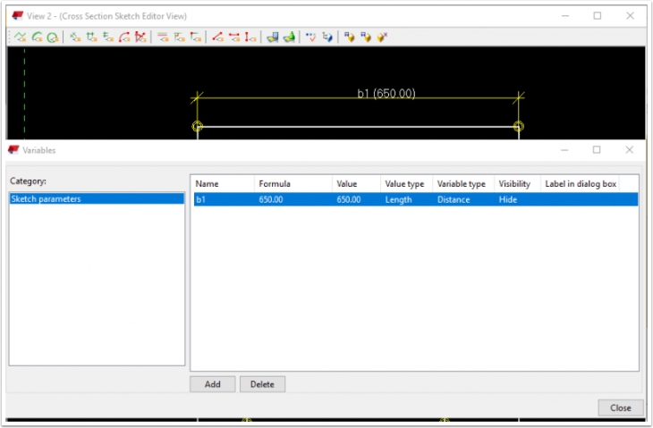 Create A Parametric Profile By Sketching Closed Profile Example Tekla User Assistance