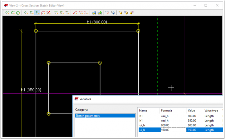 Create a parametric profile by sketching (closed profile example) | Trimble User Assistance