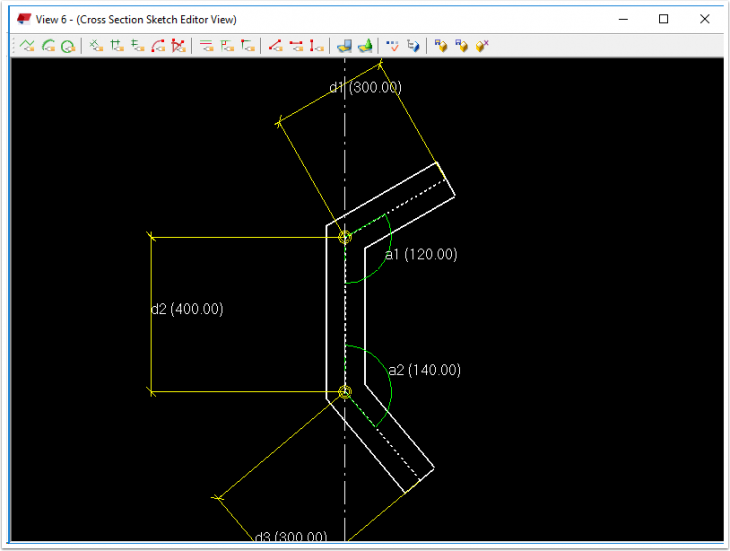 Create a parametric profile by sketching (open profile example) | Trimble User Assistance