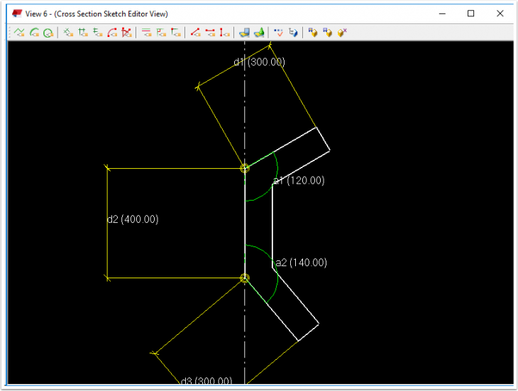 Create a parametric profile by sketching (open profile example) | Trimble User Assistance