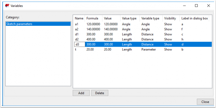 Create a parametric profile by sketching (open profile example) | Trimble User Assistance