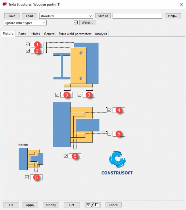 Wooden purlin (1) | Tekla User Assistance