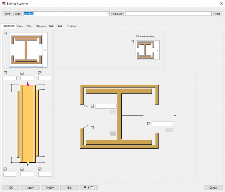 Built-up I Column (Custom Part) | Tekla User Assistance