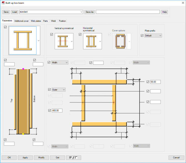 Built-up Box Beam (Custom Part) | Tekla User Assistance