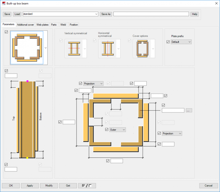 Built-up Box Beam (Custom Part) | Tekla User Assistance
