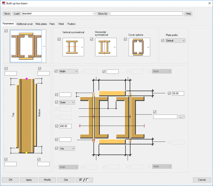 Built-up Box Beam (Custom Part) | Tekla User Assistance