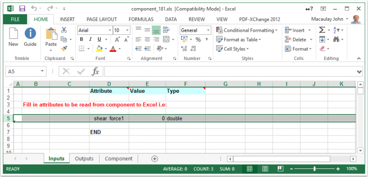 How to use the Excel spreadsheet in connection design (Example) | Trimble User Assistance