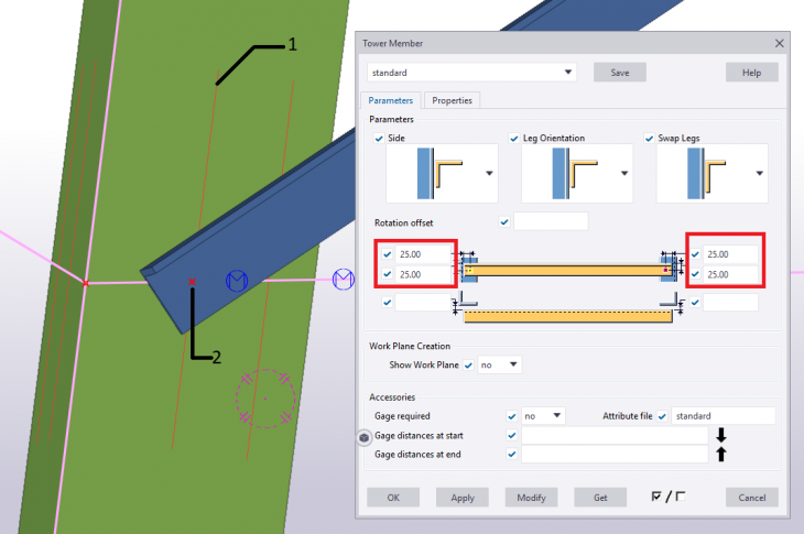Tower Member | Tekla User Assistance