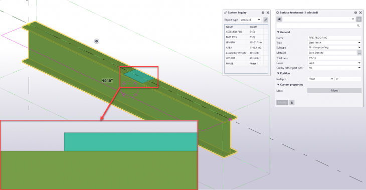 Surface Treatment adding weight to assemblies | Trimble User Assistance