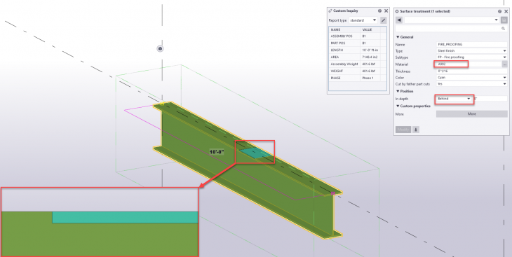 Surface Treatment adding weight to assemblies | Trimble User Assistance
