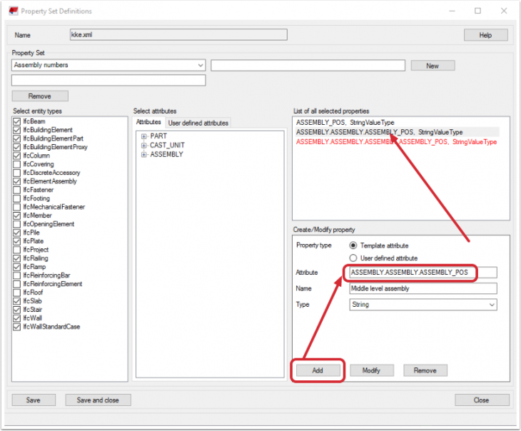 How do I add higher level assembly numbers to exported IFC Parts? | Trimble User Assistance