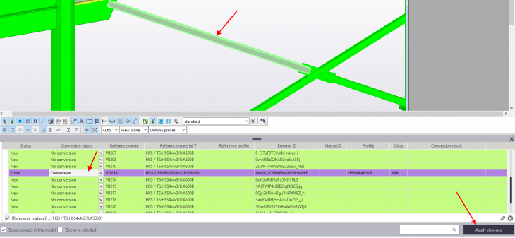 How to map the profile and material in the IFC object change management | Trimble User Assistance