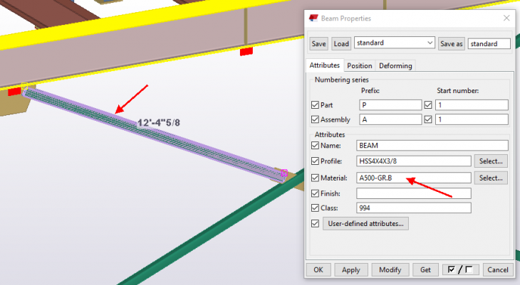 How to map the profile and material in the IFC object change management | Trimble User Assistance