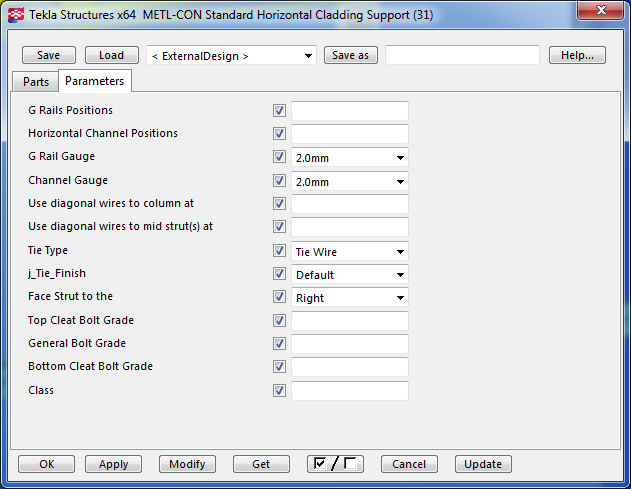 METL CON Standard Horizontal Cladding Support 31 Parameters Tab metl-con-standard-horizontal-cladding-support-31-parameters-tab