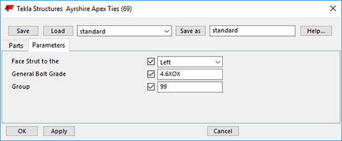 Ayrshire Apex Ties 69 Parameters Tab Tekla User Assistance