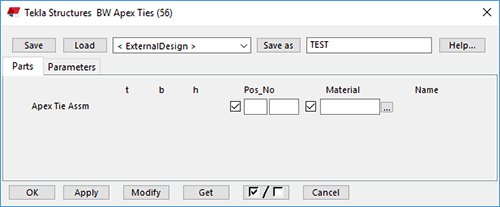 Bw Apex Ties 56 Parts Tab Tekla User Assistance