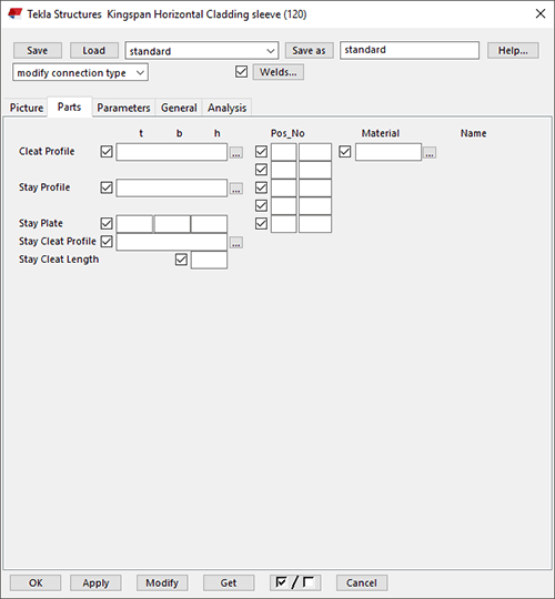 Kingspan Horizontal Cladding Sleeve (120) - Parts tab | Tekla User ...